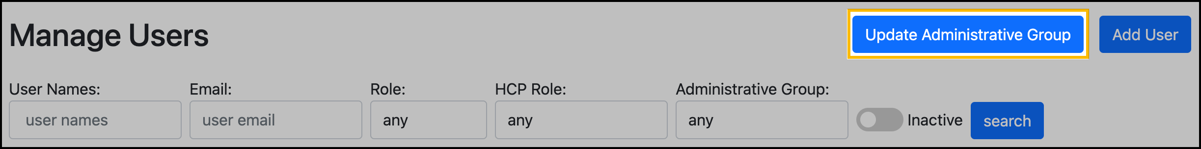 Manage administrative groups