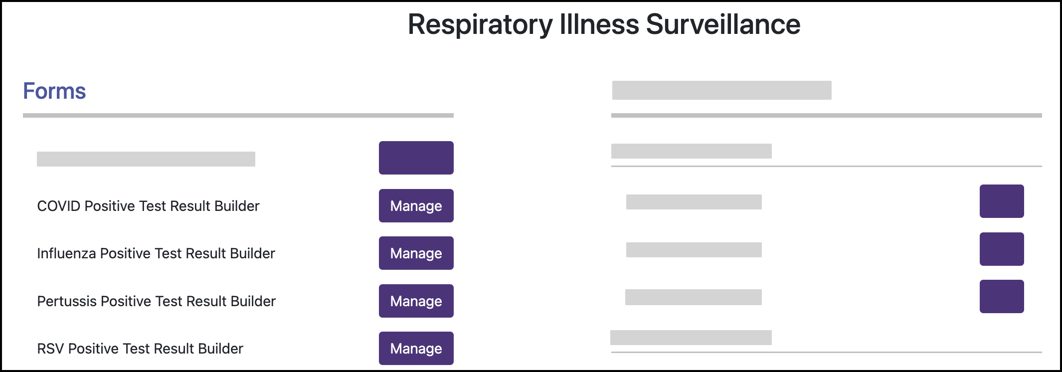 Manage Respiratory Illness surveillance