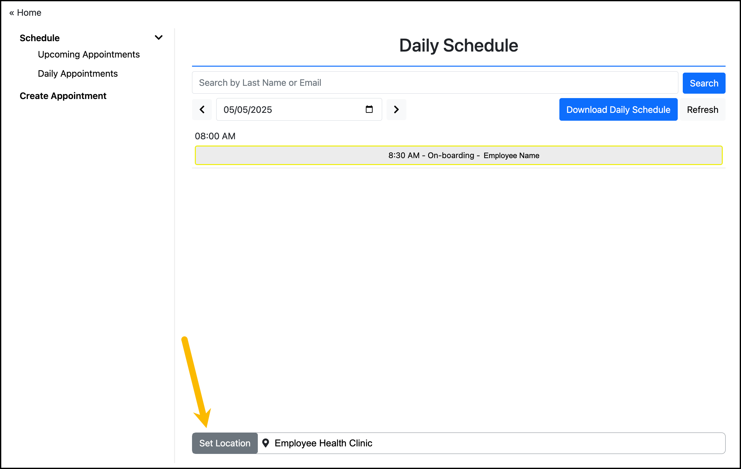 Manage appointments