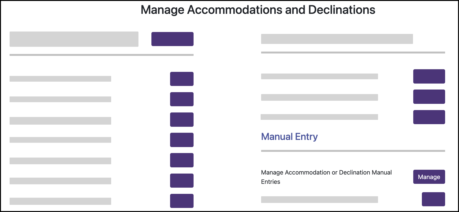 Create a manual accommodation or declination for a participant